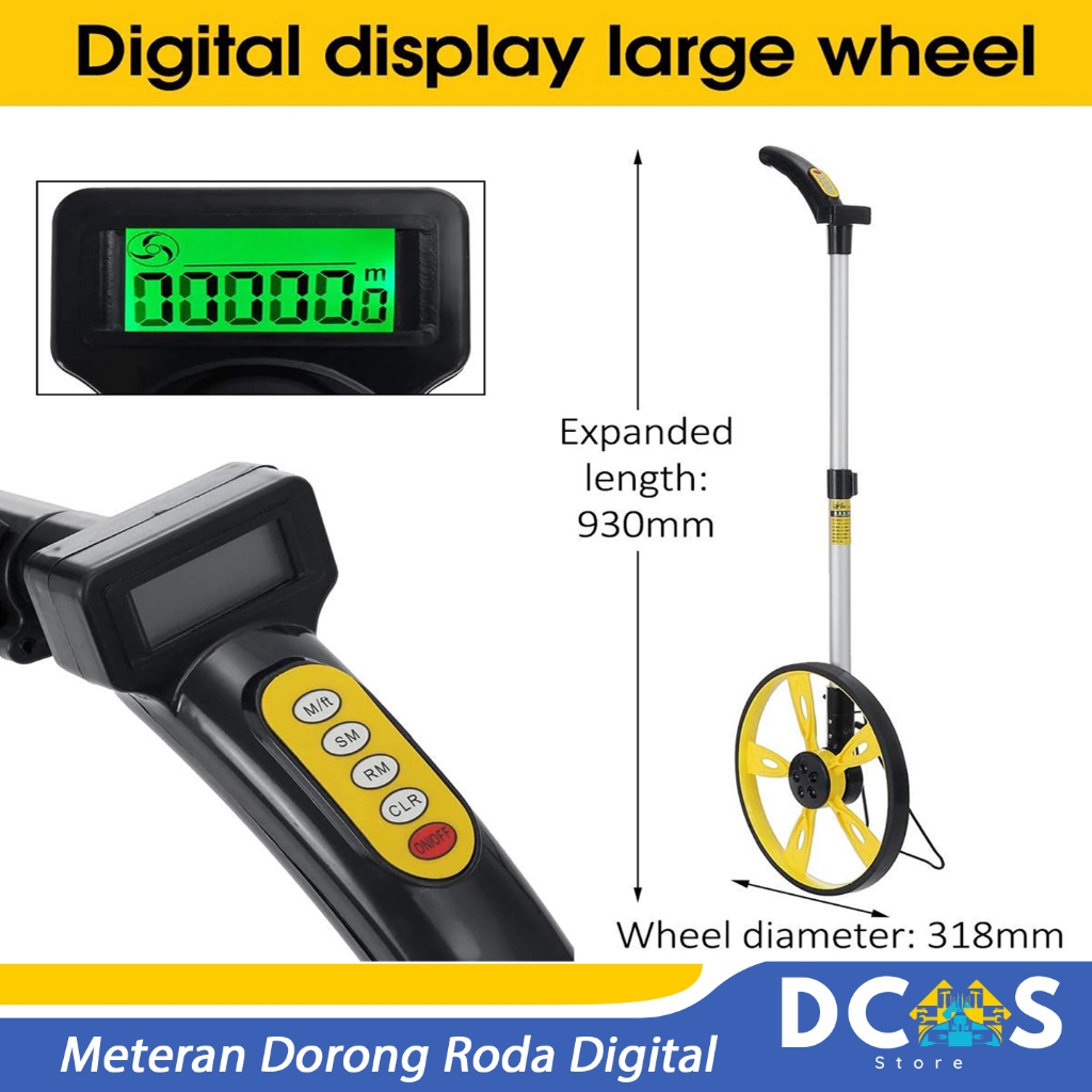 Jual Meteran Dorong Roda Display DIGITAL Telescopic / Measuring Wheel ...