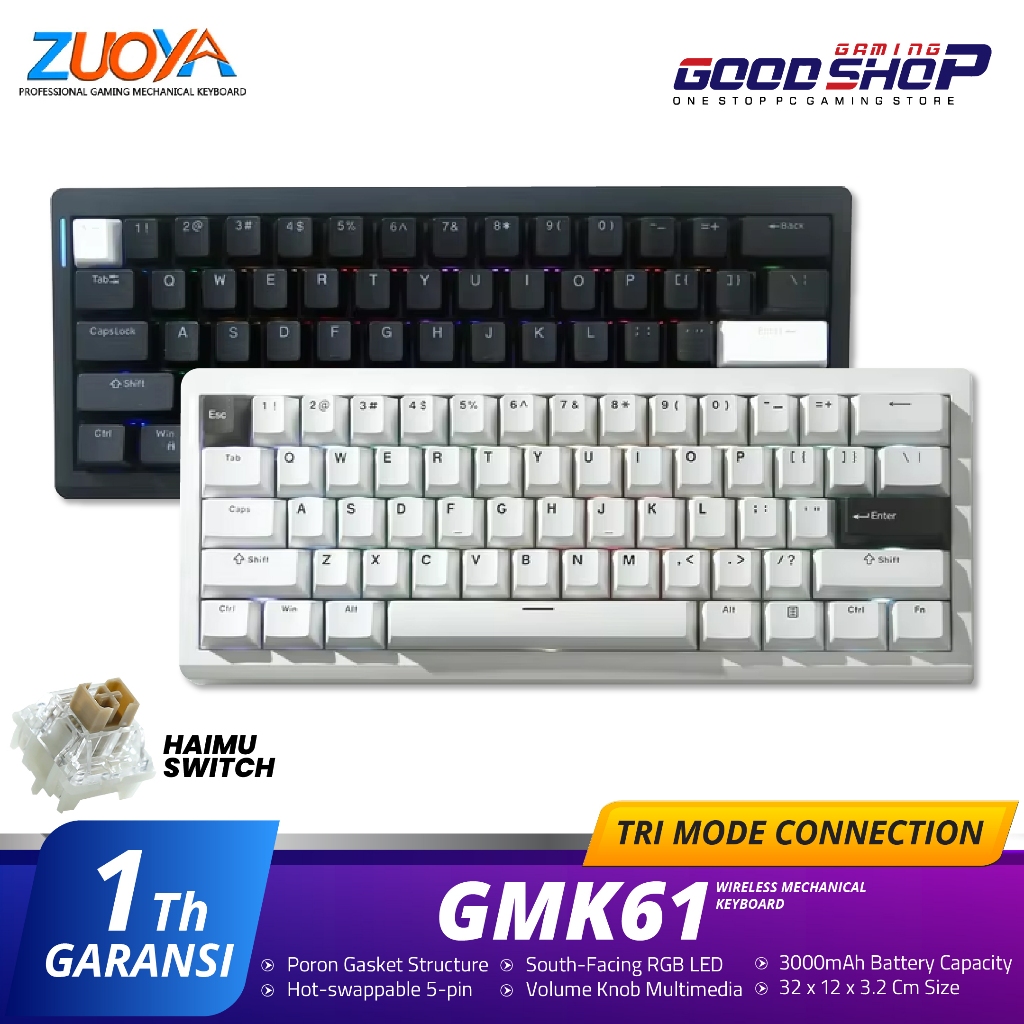 Jual Zuoya GMK61 Tri-mode Prebuilt Mechanical Keyboard | Shopee Indonesia