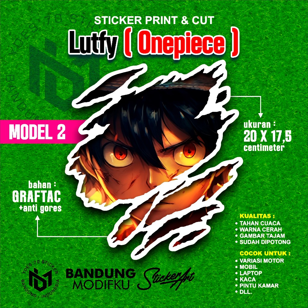 Jual Stiker Tokoh Anime Viral / Lutfy (Onepiece)-2 / Stiker Manga ...