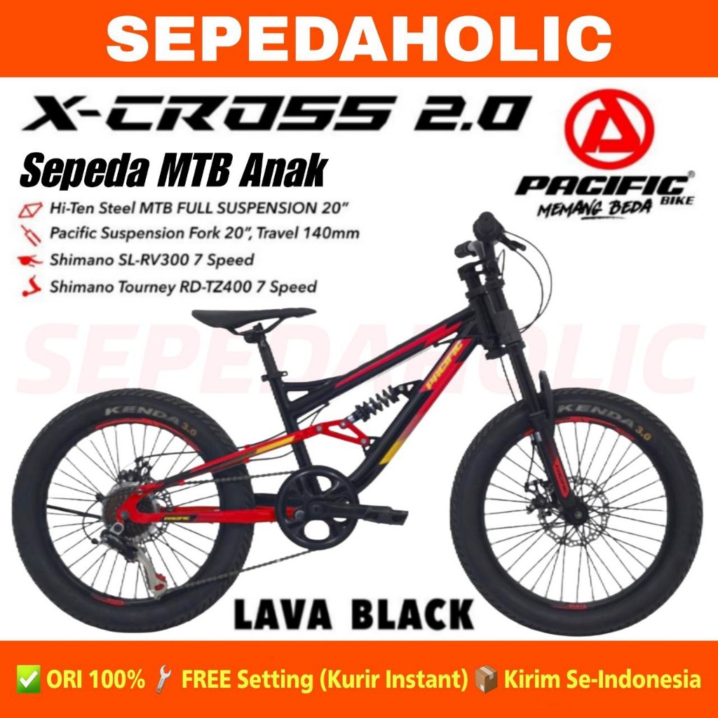 Jual Sepeda Gunung MTB PACIFIC X CROSS 2.0 XCROSS Ukuran 20 Inch Full ...
