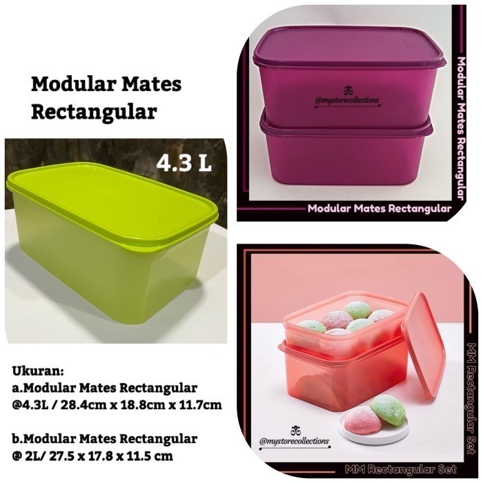 Jual mm rectangular modular mate recta tupperware kontainer | Shopee ...