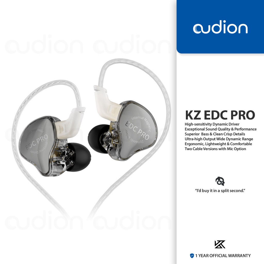 Jual KZ EDC Pro High-performance Dynamic Driver In-ear IEM with Mic Option | Shopee Indonesia