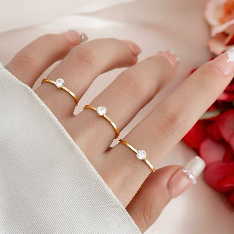 Jual Cincin Titanium Single Diamond isi 1 Korea Style Fashion Elagan Style C46 | Shopee Indonesia