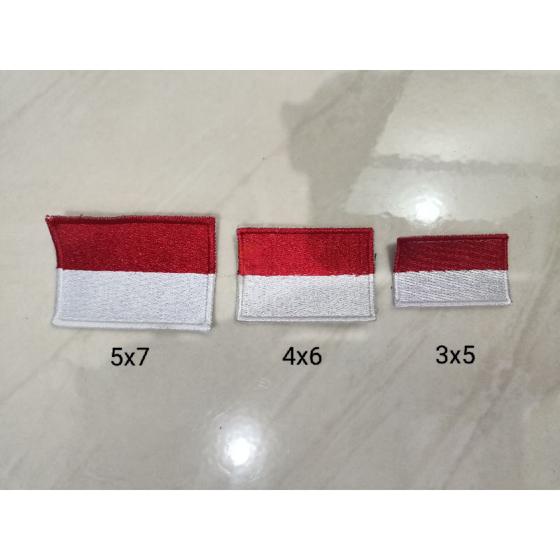 Jual emblem bendera bordir 3x5, 4x6, 5x7 | Shopee Indonesia