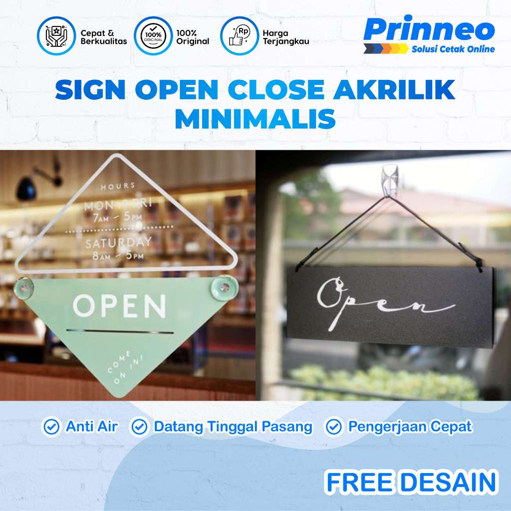 Jual SIGN OPEN CLOSE AKRILIK MINIMALIS | Shopee Indonesia