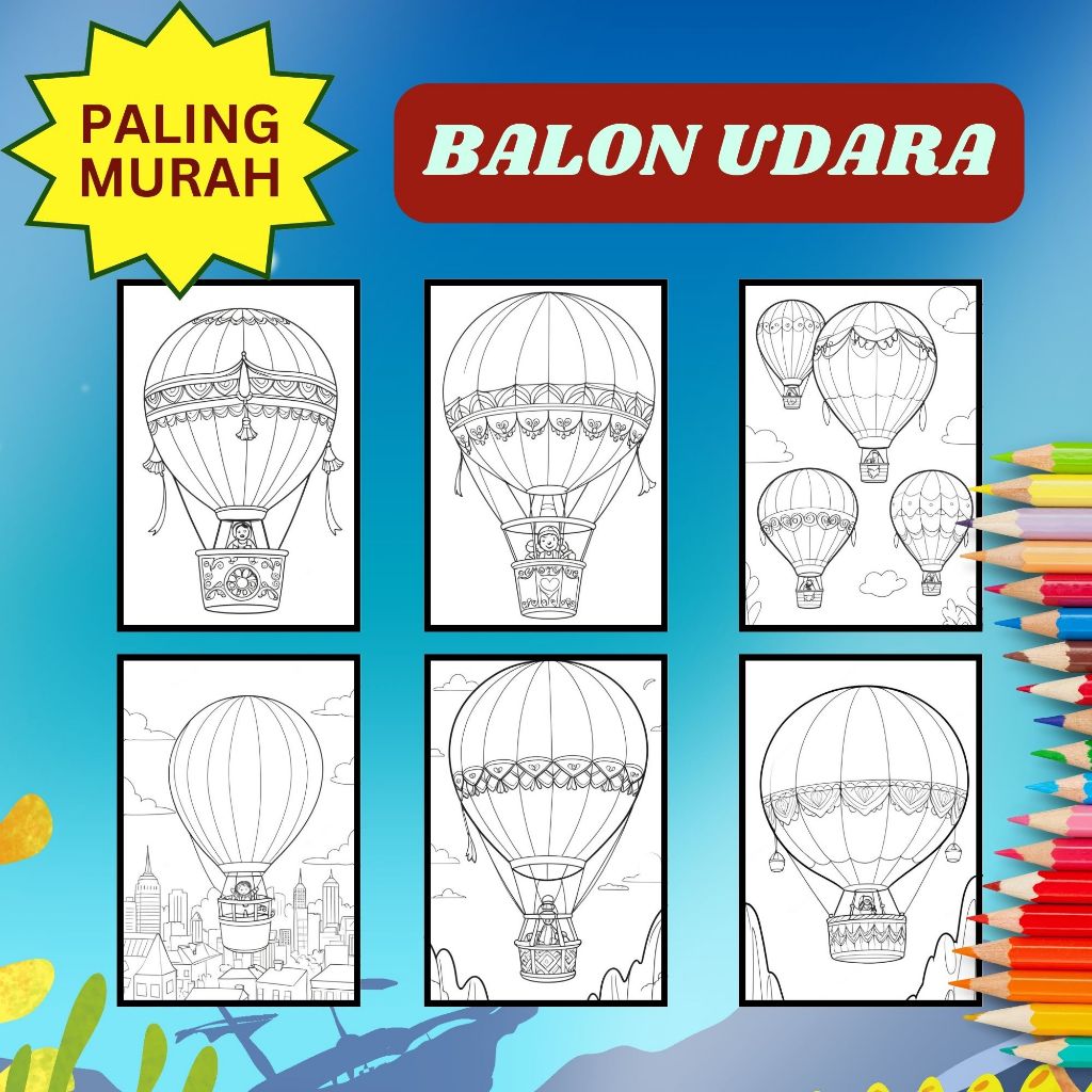Jual Kertas Mewarnai / BALON UDARA / Buku Gambar Mewarnai Ukuran A5 ...
