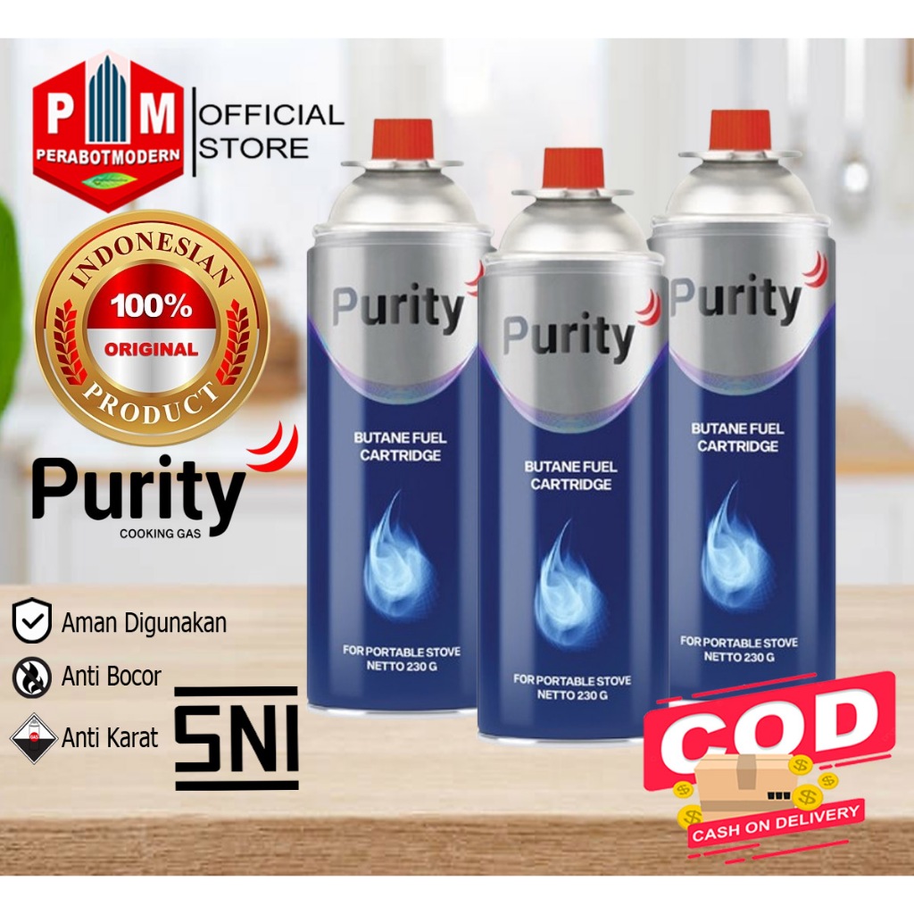 Jual Paket Gas Portable 3pcs ORIGINAL PURITY 230gr | Shopee Indonesia
