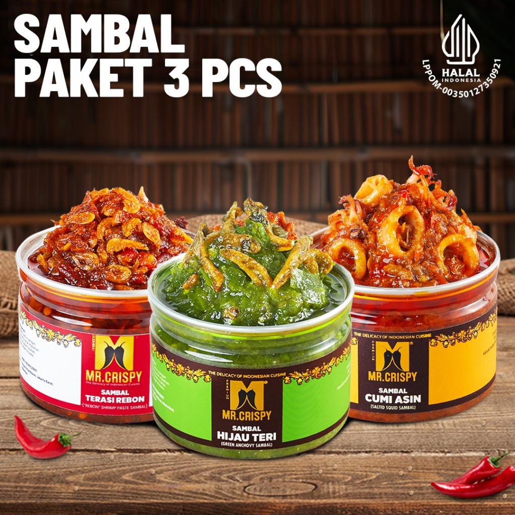 Jual Paket Sambal Mr.Crispy/Paket Sambal 3 Pcs | Shopee Indonesia