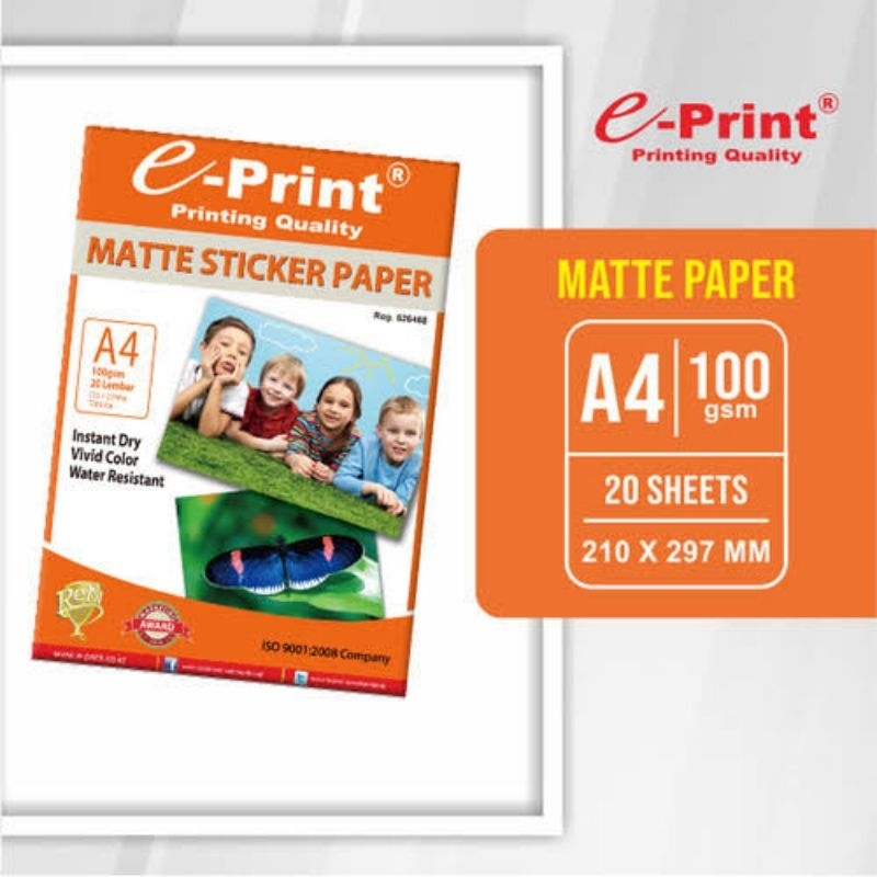 Jual eprint - Kertas Sticker A4 100 gsm Mate Doff / Sticker Paper ...