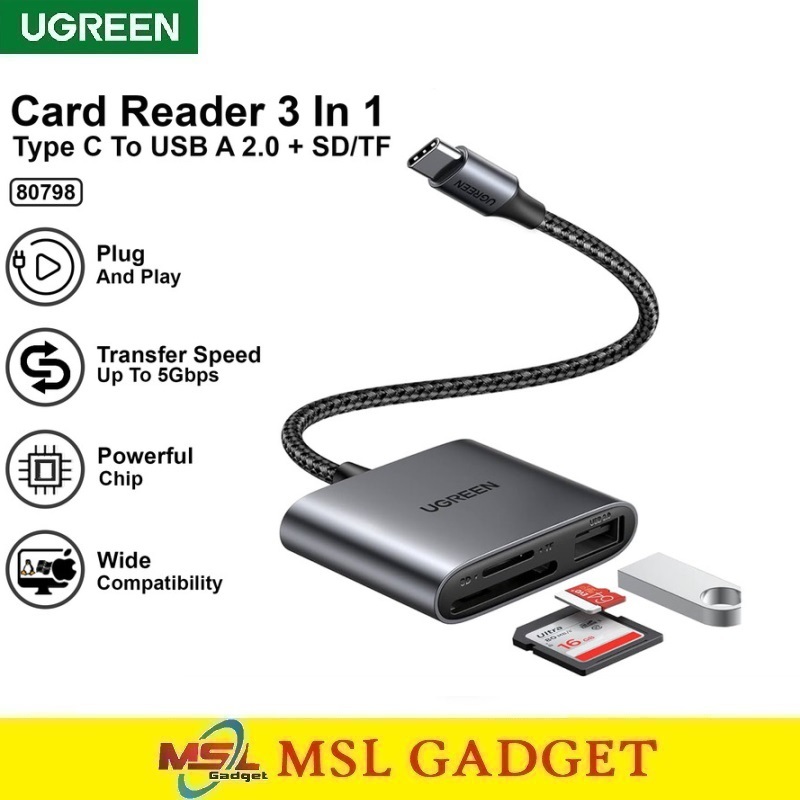 Jual UGREEN OTG Card Reader USB Type C to SD TF MicroSD Memory Card USB Flashdisk | Shopee Indonesia