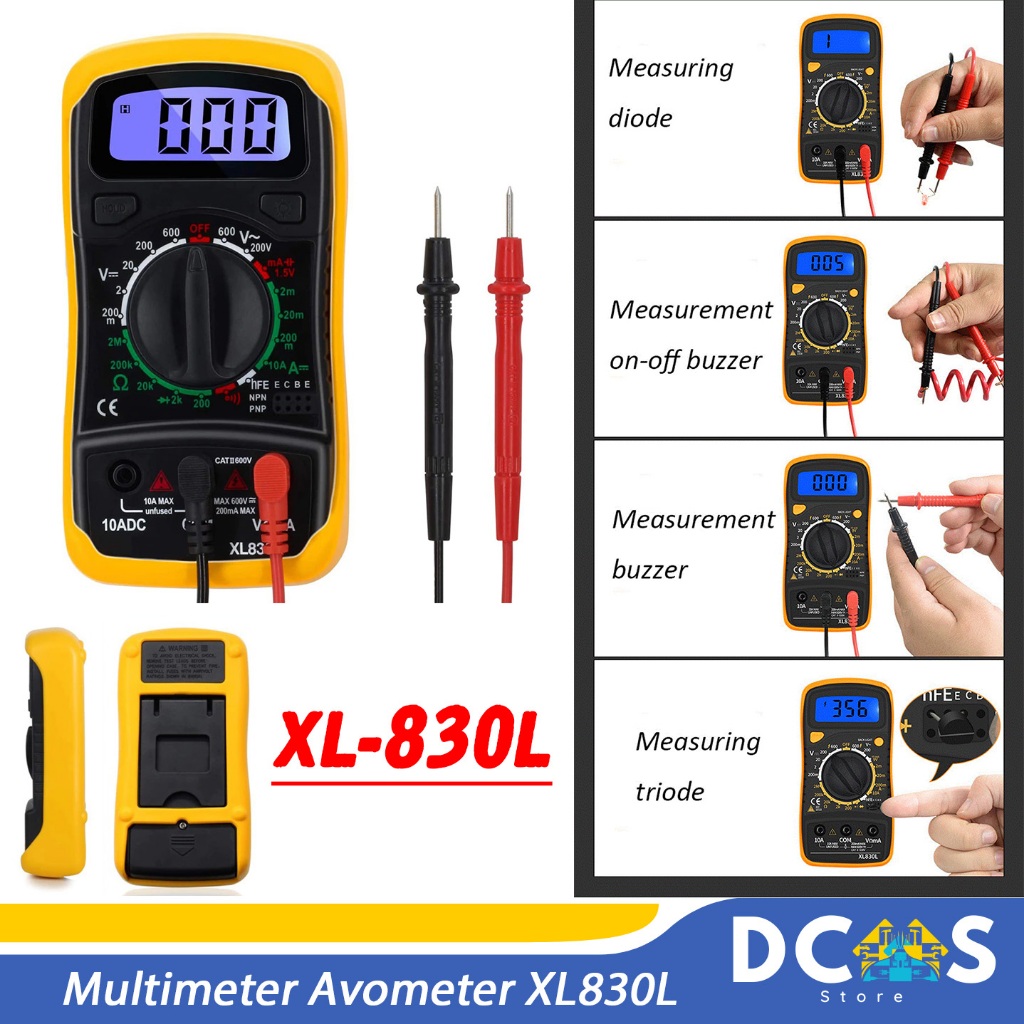 Jual Multimeter Avometer XL830L Multitester Avo meter Digital + Buzzer ...