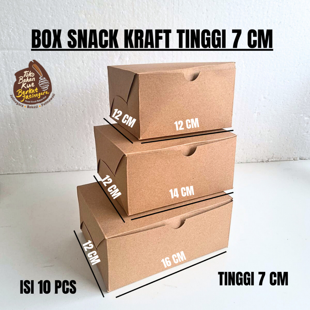 Jual BOX / DUS / BOX SNACK KRAFT POLOS / BOX MAKANAN KOTAK POLOS / 10 ...