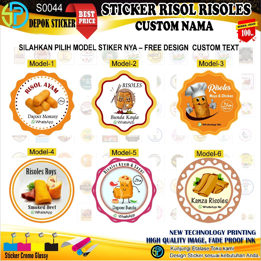 Jual Cetak Stiker Label makanan Risol Risoles | Shopee Indonesia