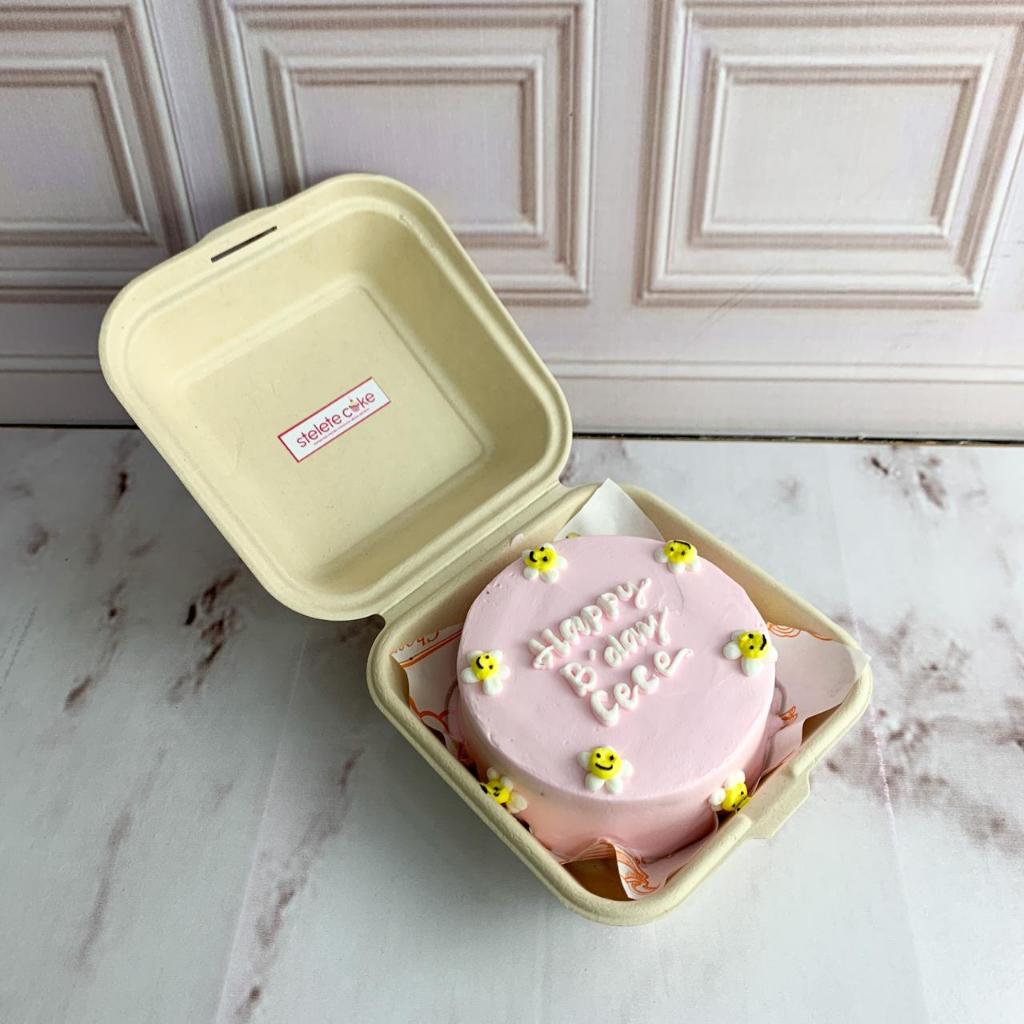 Jual Kue Ulang Tahun Mini/Birthday Cake/Kue Ultah Mini Korean Pink/Kue ...