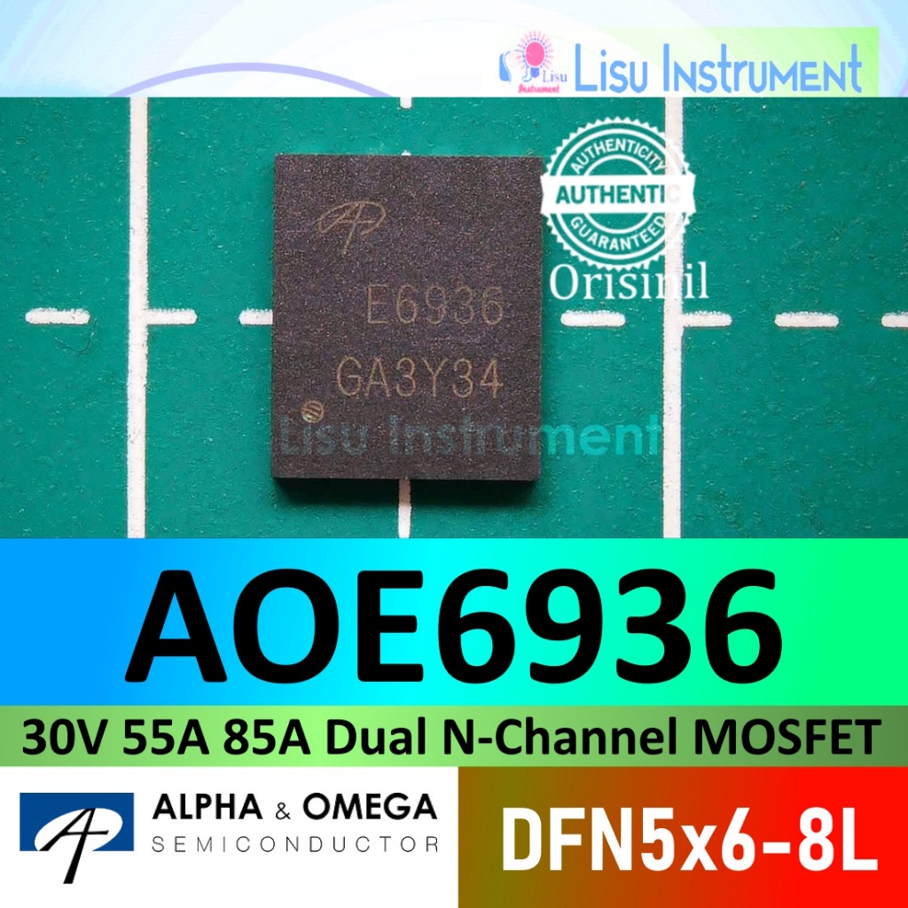 Jual AOE6936 30V 55A 85A Dual Asymmetric N-Channel MOSFET E6936 DFN5x6 Alpha & Omega ORIGINAL ...