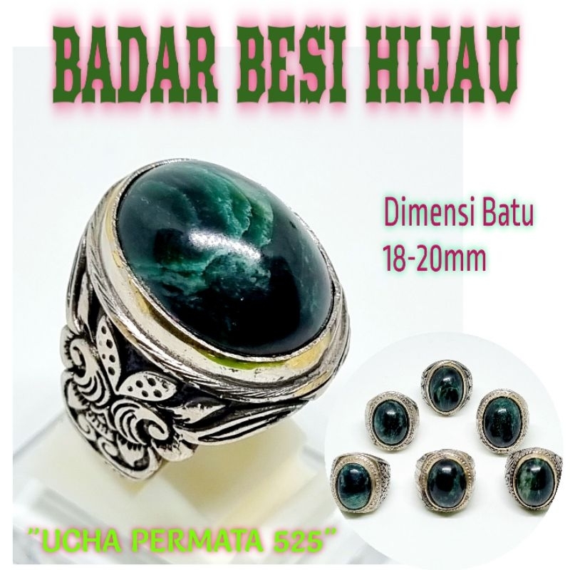 Jual Batu akik badar besi nempel magnet / cincin badar besi hijau ...