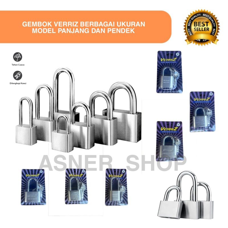 Jual Kunci Gembok Putih Verriz iron Pagar Pintu Rumah Stainless Steel ...