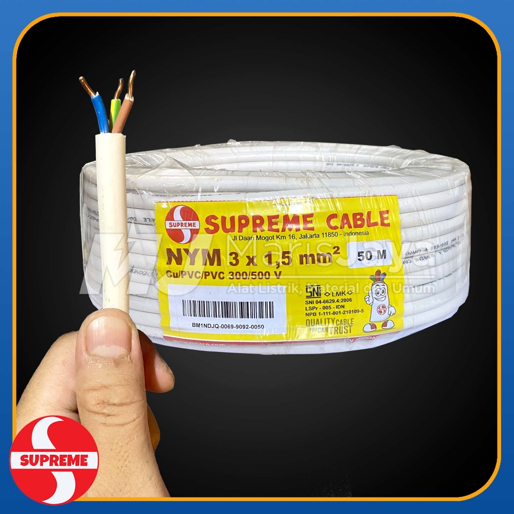 Jual Kabel Tunggal SUPREME NYM 3x1,5 3x1.5 mm (PER METER) | Shopee Indonesia