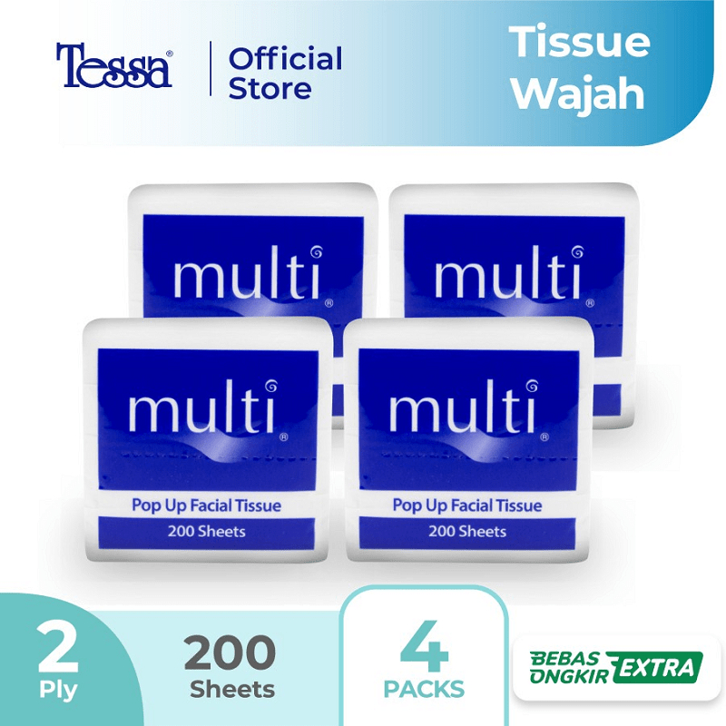 Jual Tissue Multi Pop Up Higenic 200sheet 2ply (Per pack isi 4) | Tisu ...