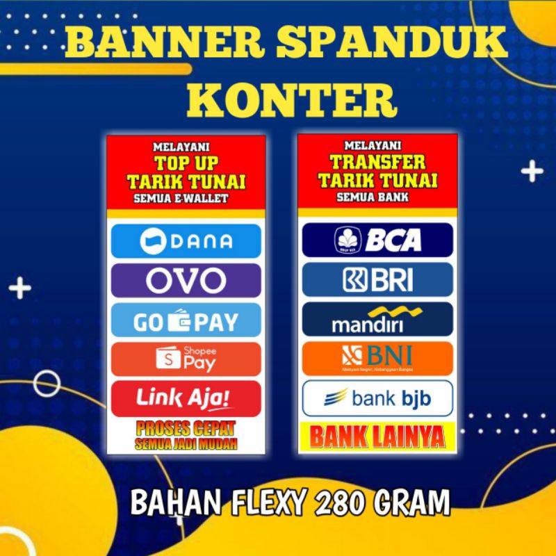 Jual CETAK BANNER SPANDUK KONTER TARIK TUNAI TRANSFER 100x50 | Shopee ...