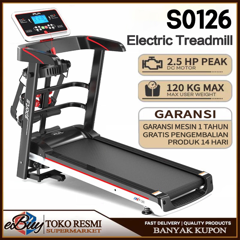 Jual e-Buy S0126 Olahraga Treadmill Alat Fitness Treadmill Elektrik ...