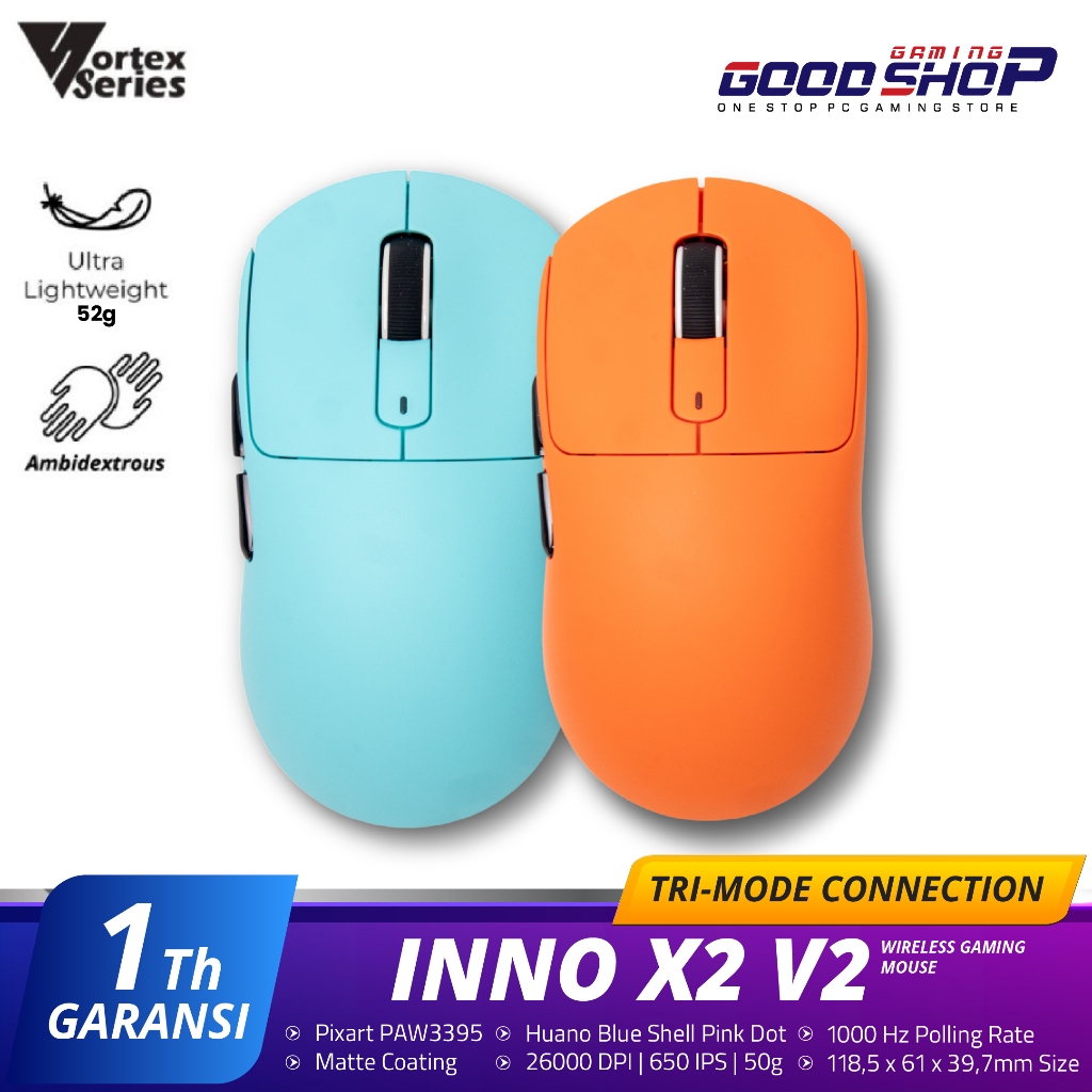 Jual VortexSeries INNO X2 V2 Super Light Wireless Gaming Mouse | Shopee ...