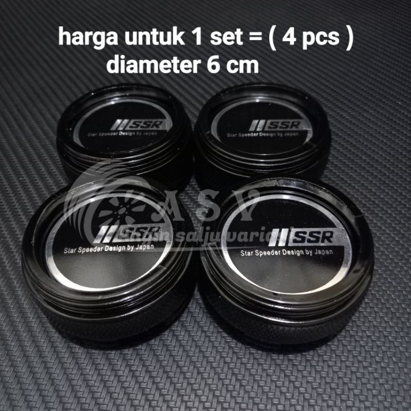 Jual dop roda tutup velg racing variasi ssr silinder plat hitam ...
