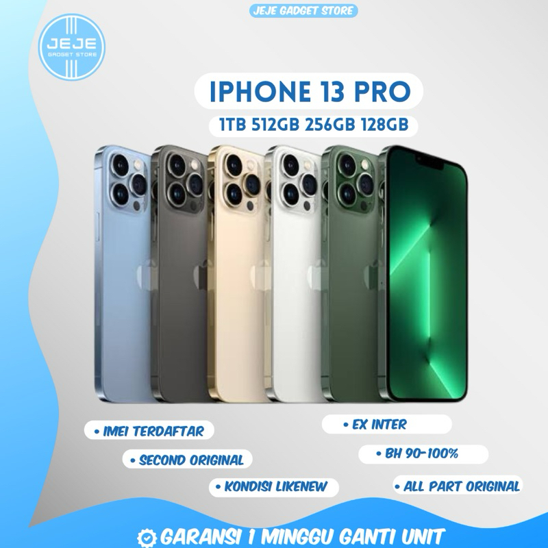 Jual IPHONE 13 PRO 512GB 256GB 128GB IMEI TERDAFTAR FULLSET SECOND MULUS LIKENEW 100% ORIGINAL ...