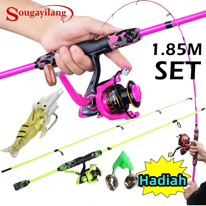 Jual Sougayilang Joran Pancing Set 1.8M 2 Bagian Alat Pancing Berputar Dengan 12 + 1BB 5.0:1 ...