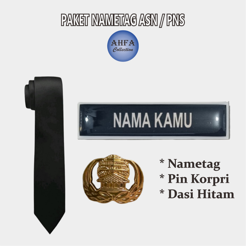 Jual Paket Hemat Nametag ASN papan nama dada akrilik Lencana Korpri ...