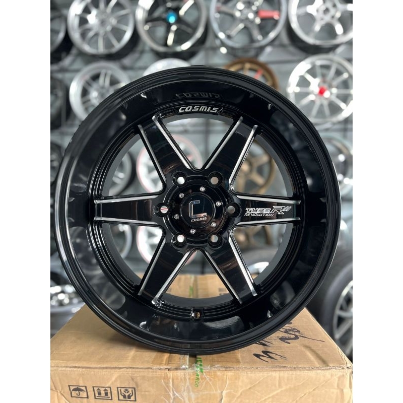 Jual velg cosmis type R r18 black milling spoke pcd 6x139.7 kondisi ...