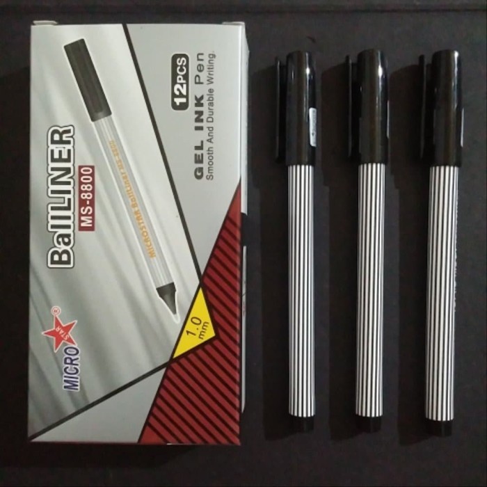 Jual [1 Kotak] Pulpen Balliner Microstar MS-8800 / Gel Pen 1.0mm Balliner Microstar MS-8800 ...