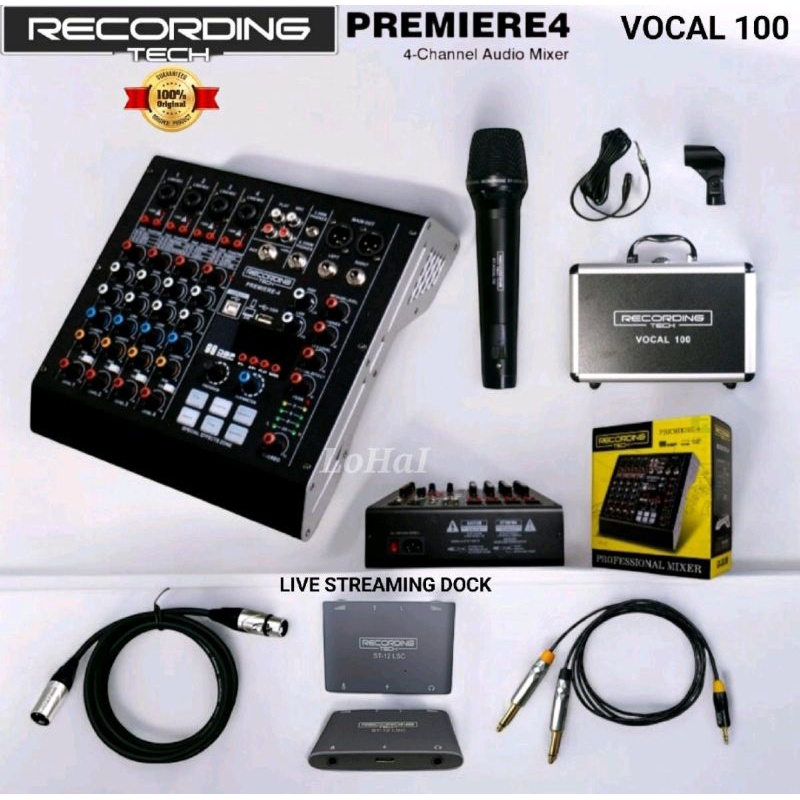 Jual PAKET MIXER RECORDING TECH PREMIERE 4 LIVE STREAMING DOCK ST-12 ...