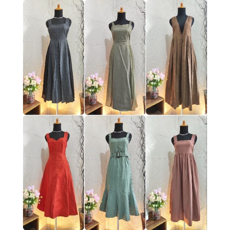 Jual Dress OL bunga/Dress OL polos | Shopee Indonesia