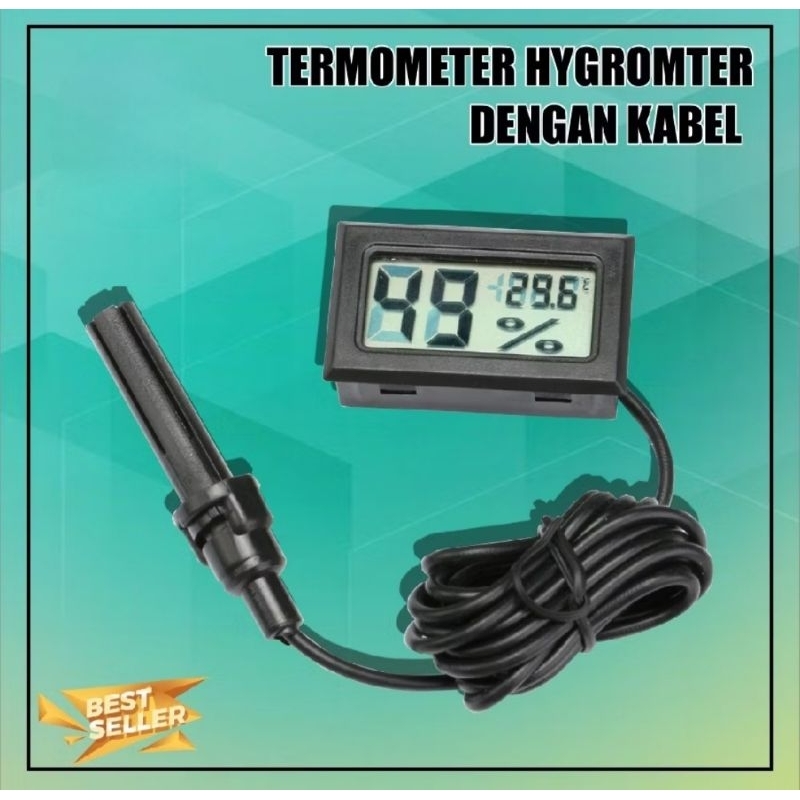 Jual MINI DIGITAL THERMOMETER+HYGROMETER WITH PROBE 1,5M SUHU ...