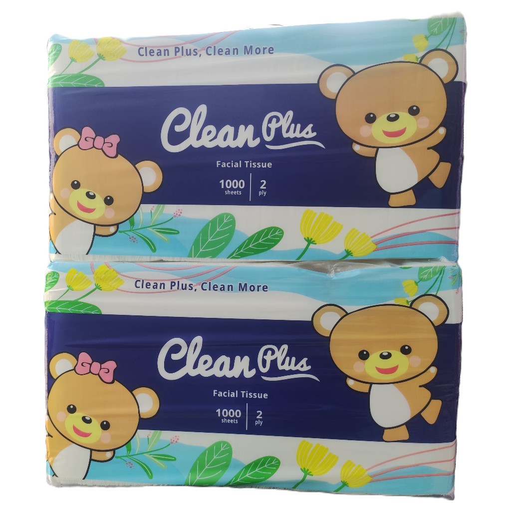 Jual TISU WAJAH CLEAN PLUS 1000 sheet -2PLY / Tisu Wajah Halus & Lembut ...