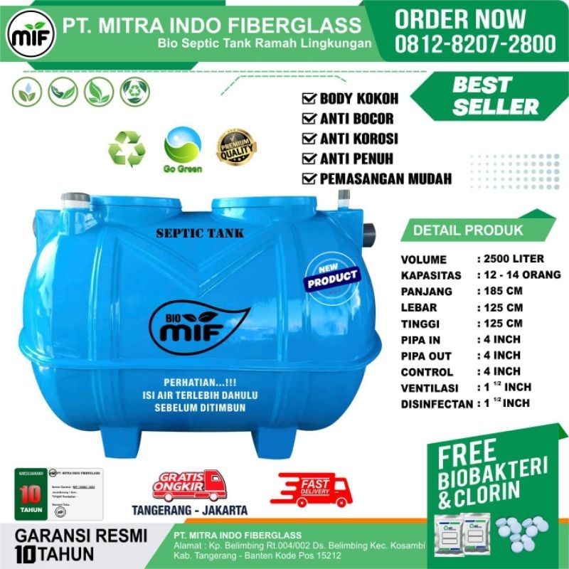 Jual septic tank 2500 liter.Biotech,Biofil,Biotank,Bioboss | Shopee ...