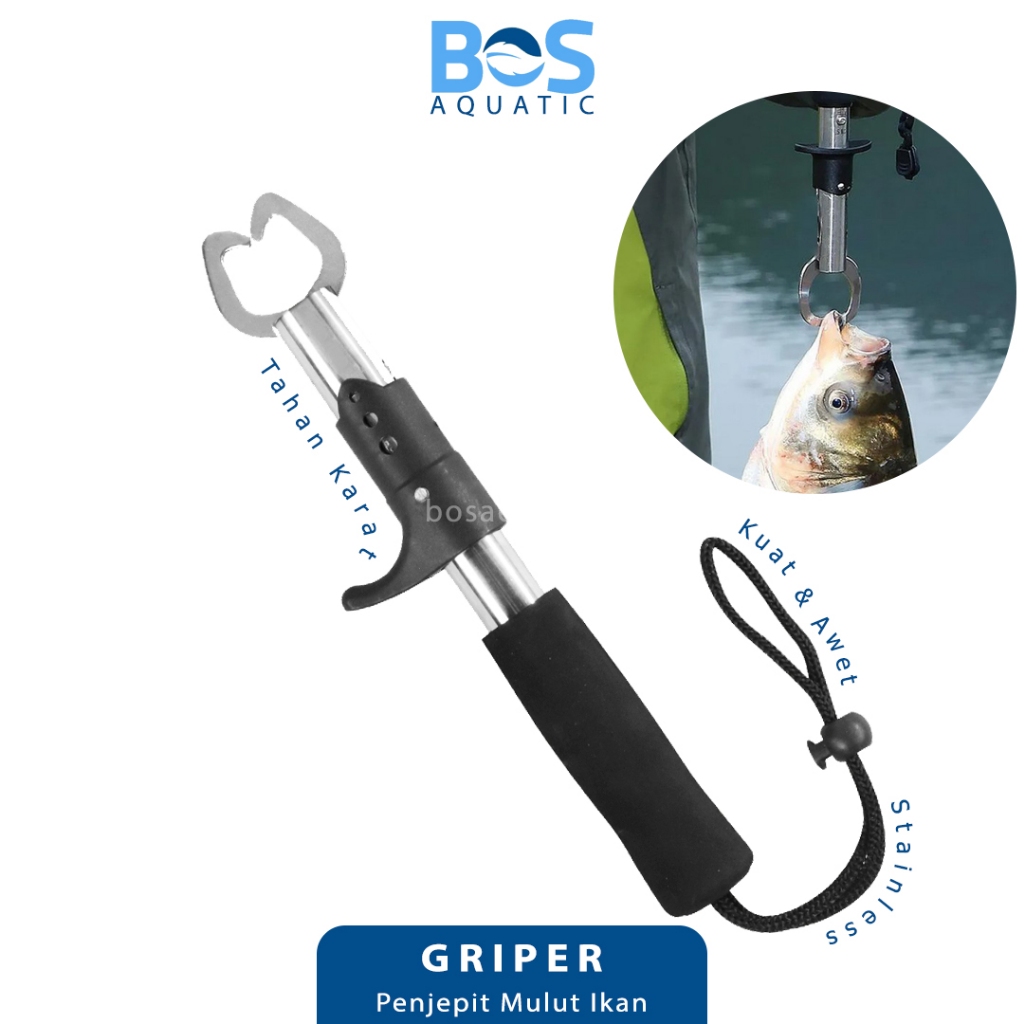 Jual Bosaqutic - Fishing Grip Stainless Steel Fish Gripper Lip Grip ...