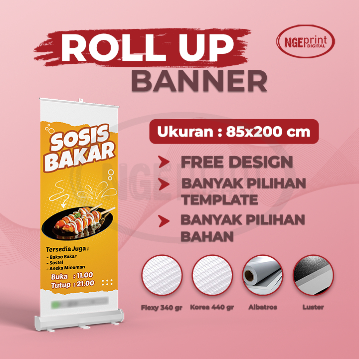Jual Cetak Standing Roll Up Banner All Bahan Ukuran 85 x 200 Premium ...