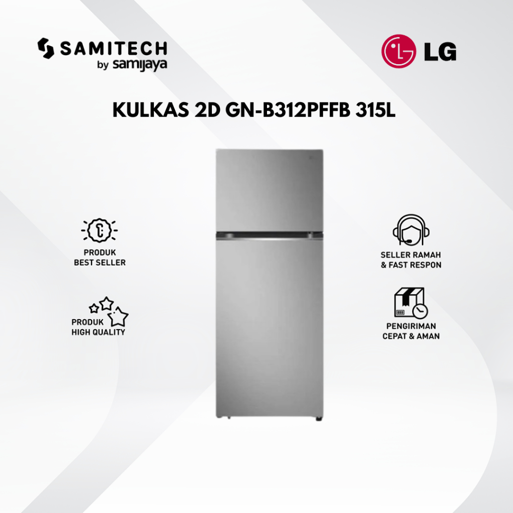 Jual KULKAS 2D LG GN-B312PFFB GN B312PFFB INVERTER 315L | Shopee Indonesia