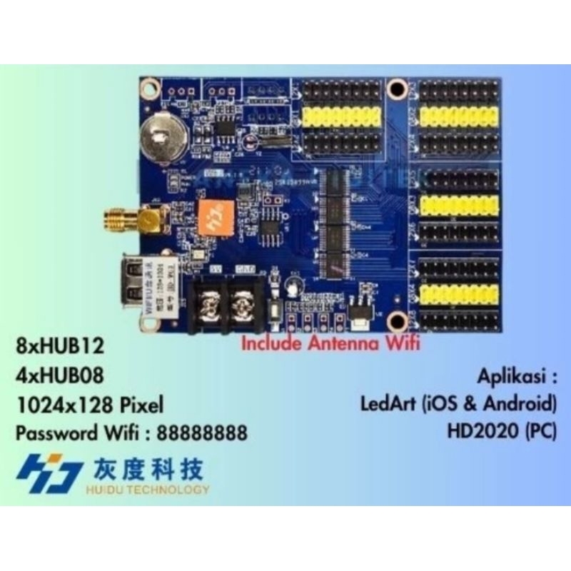 Jual Controller Huidu HD W63 WiFi Android Hup 12 /08 Control Raningtex ...