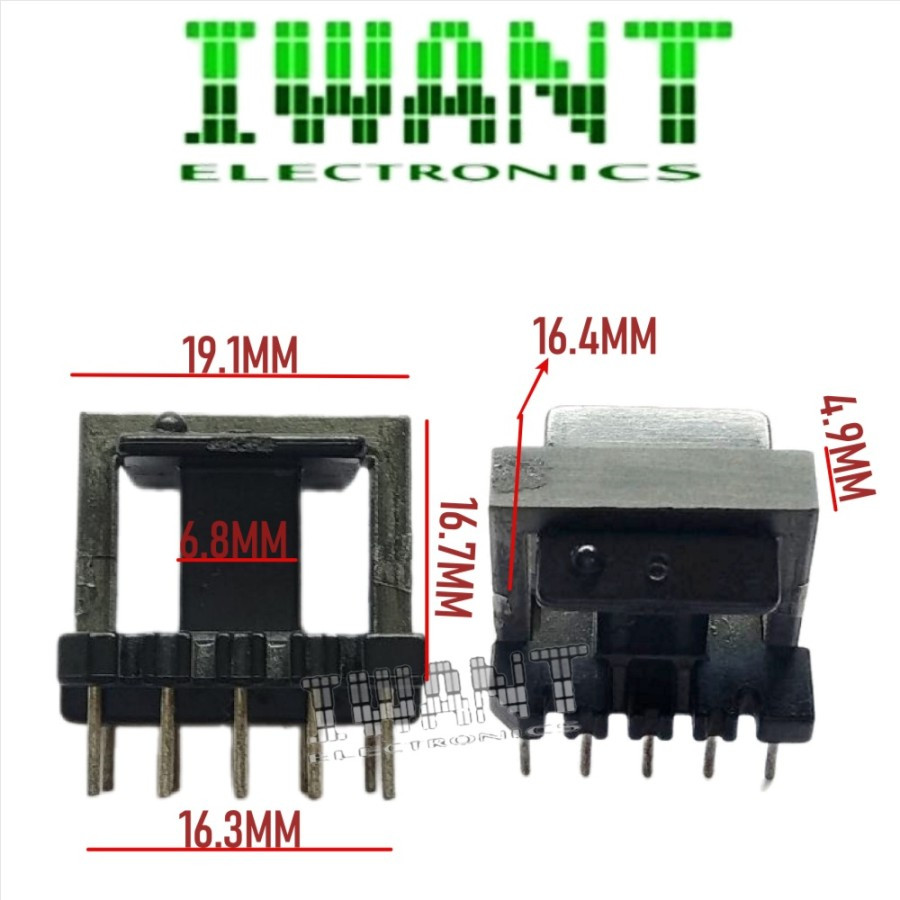 Jual ERRITE CORE EE EE19 FERIT CORE EE19 BOBBIN CORE EE19 19MM 17MM 5MM | Shopee Indonesia