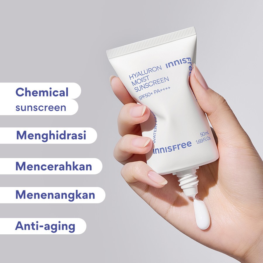 Jual Innisfree Hyaluron Moist / Mild Cica Sunscreen SPF50+ PA++++ 10ml ...