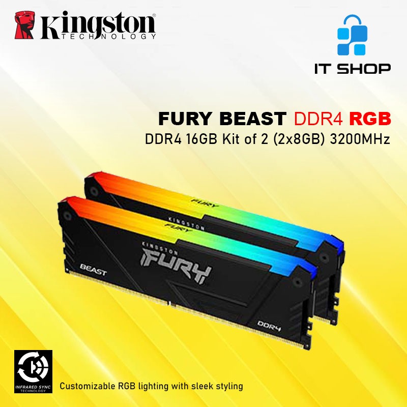 Jual KINGSTON FURY BEAST DDR4 RGB 16GB (8x2) 3200 | Shopee Indonesia