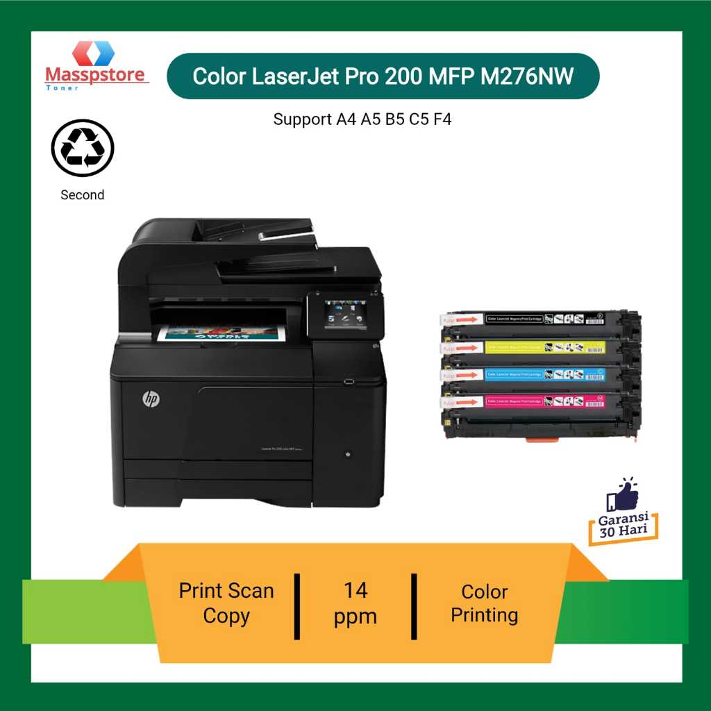 Jual Printer foto copy Hp LaserJet Pro 200 color MFP M276nw print scan ...