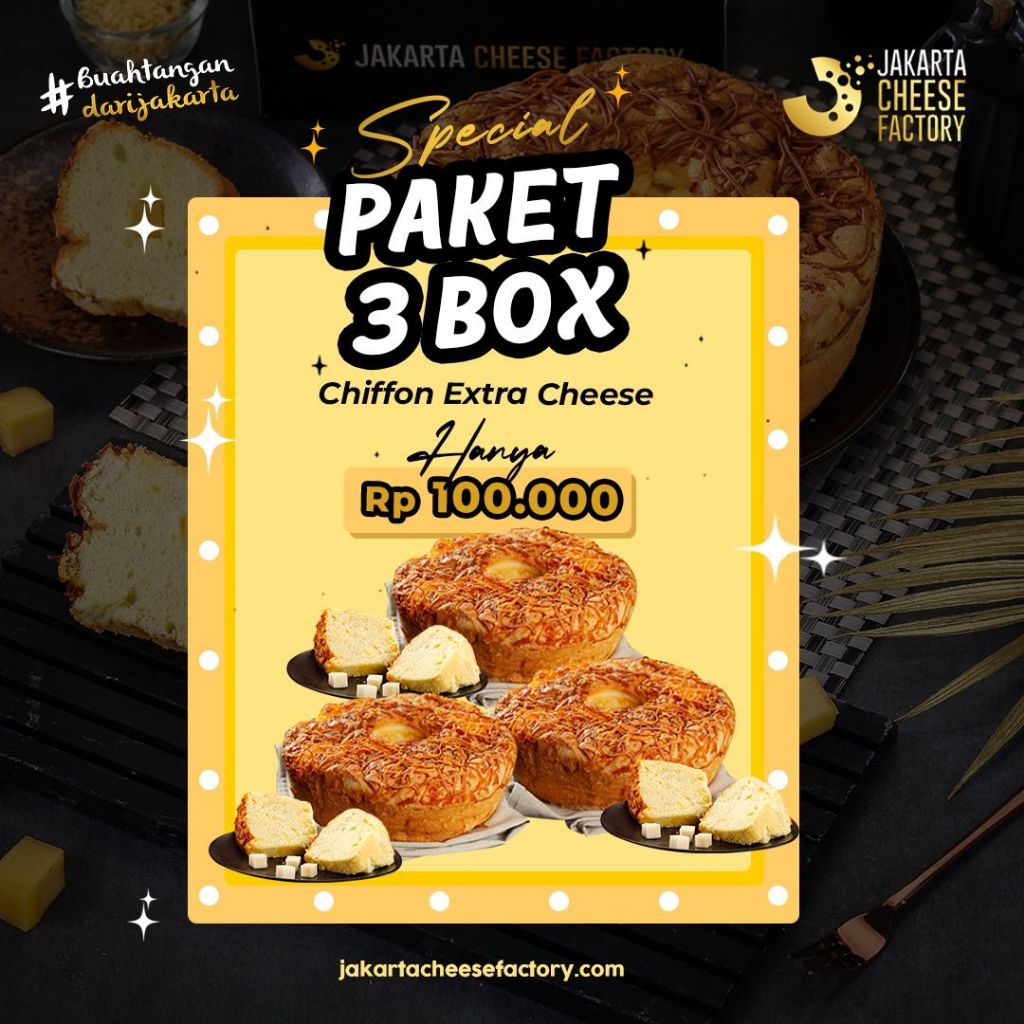 Jual PAKET CHIFFON EXTRA CHEESE JAKARTA CHEESE FACTORY | Shopee Indonesia