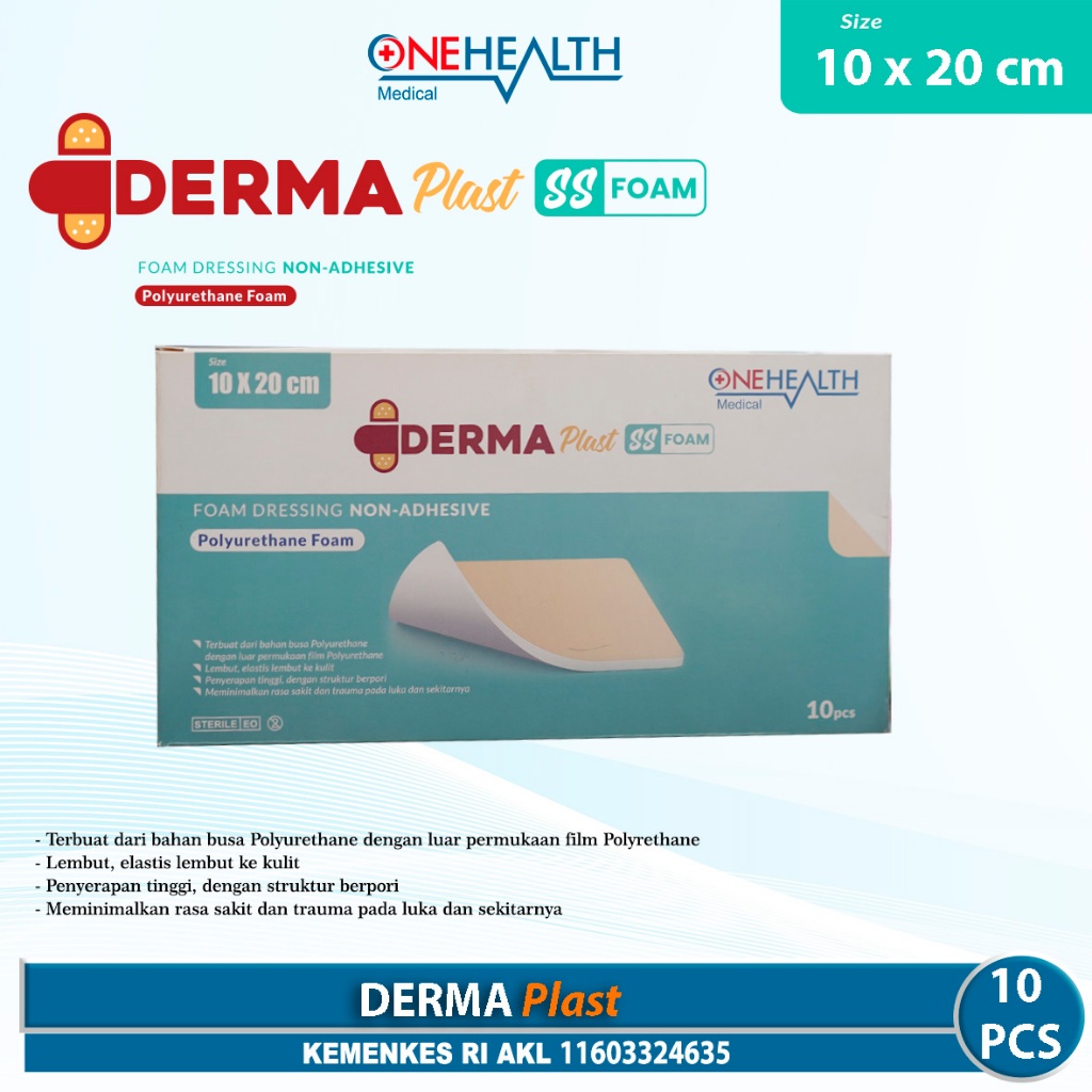 Jual Onehealth Dermaplast SS Foam Dressing 10 X 20 CM Dermaplas Non ...