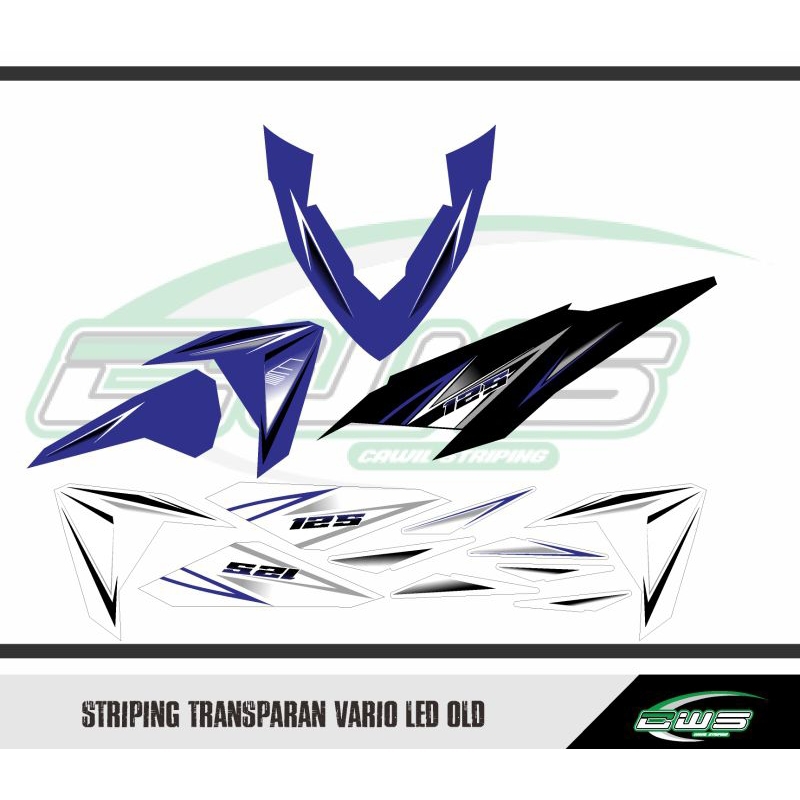 Jual Striping Transparan Vario LED Old 2015-2017 Desain Blitz Series ...