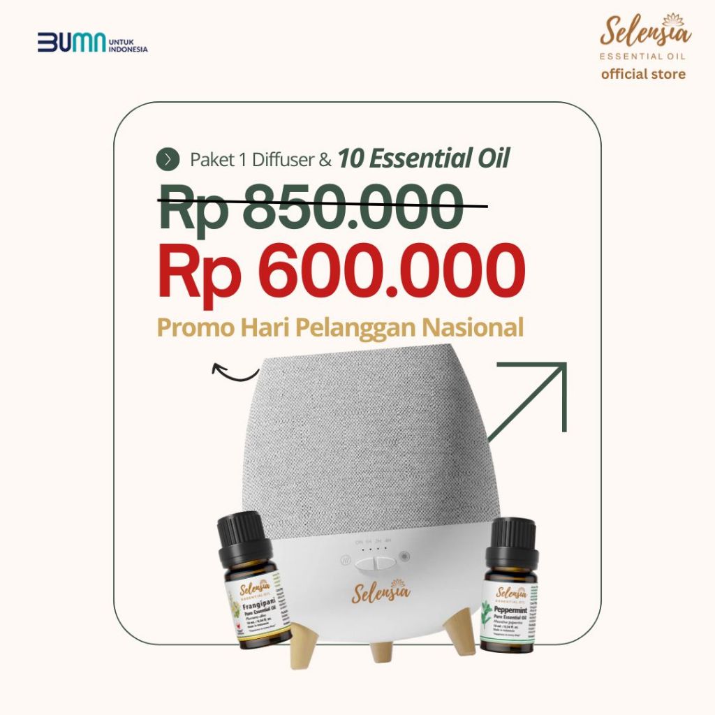 Jual Selensia Bundling Paket Serenity Diffuser 300ml with Essential Oil ...