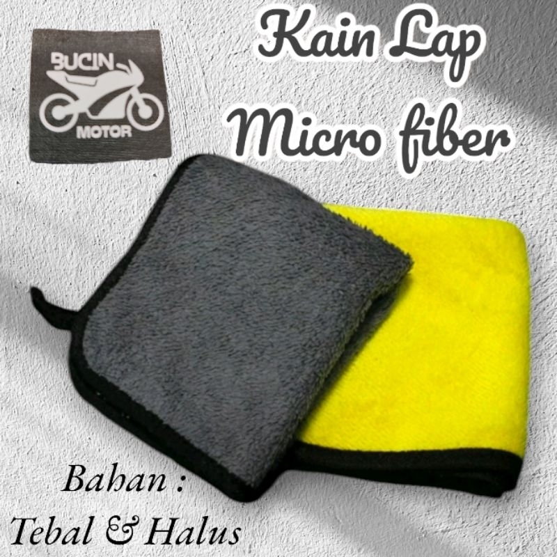 Jual KAIN LAP MICROFIBER MOBIL MOTOR 2 SISI HALUS MENYERAP 30x30 CM ...